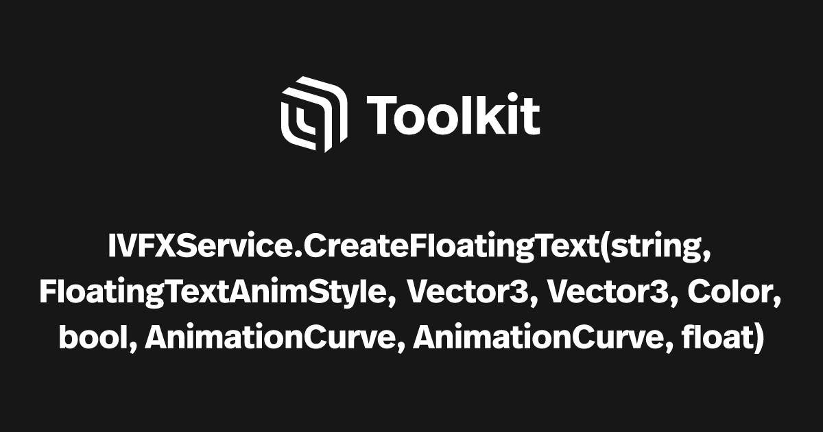 IVFXService.CreateFloatingText | Spatial Creator Toolkit